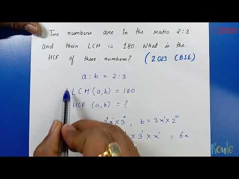 Two numbers are in the ratio 2:3 and their LCM is 180.What is the HCF? #cbse #realnumbers