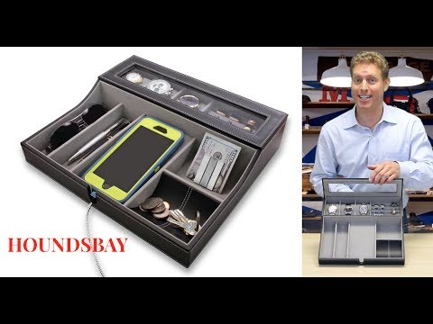 The "Navigator" Dresser Valet Tray and Jewelry Organizer COMBO by HOUNDSBAY
