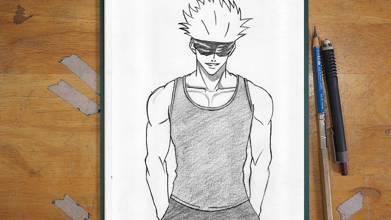 How to Draw Gojo Cool Pose | Anime Drawing Tutorial Step by Step