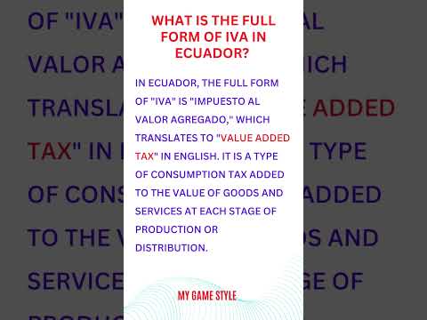 what is the full form of iva in ecuador?