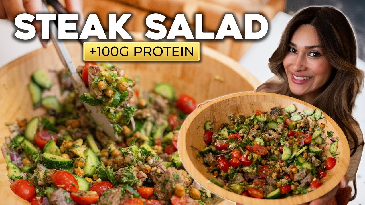 VIRAL STEAK SALAD I Easy Meal Prep + High Protein