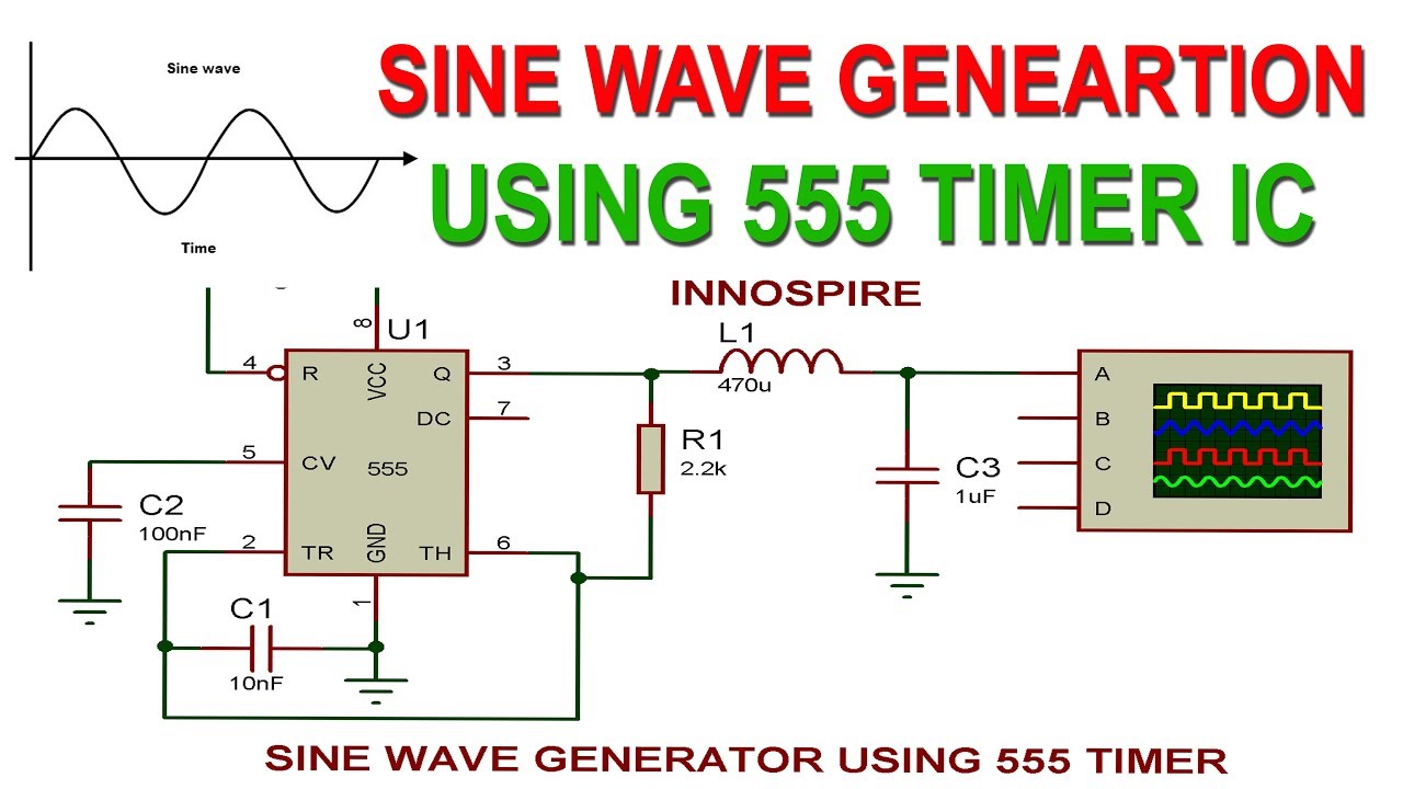 How to Generate Sine Wave using 555 Timer IC ? | Proteus Simulation