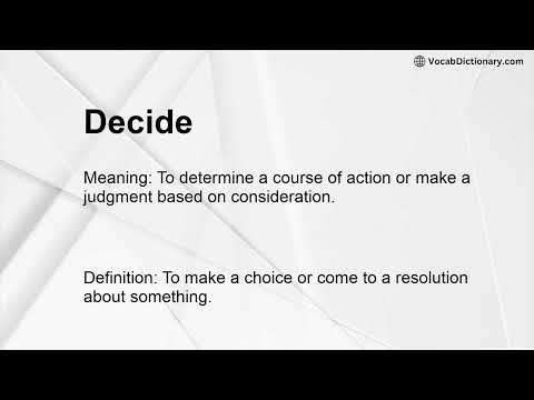 Decide Meaning