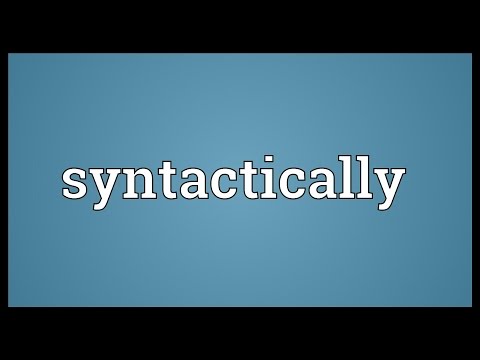 Syntactically Meaning