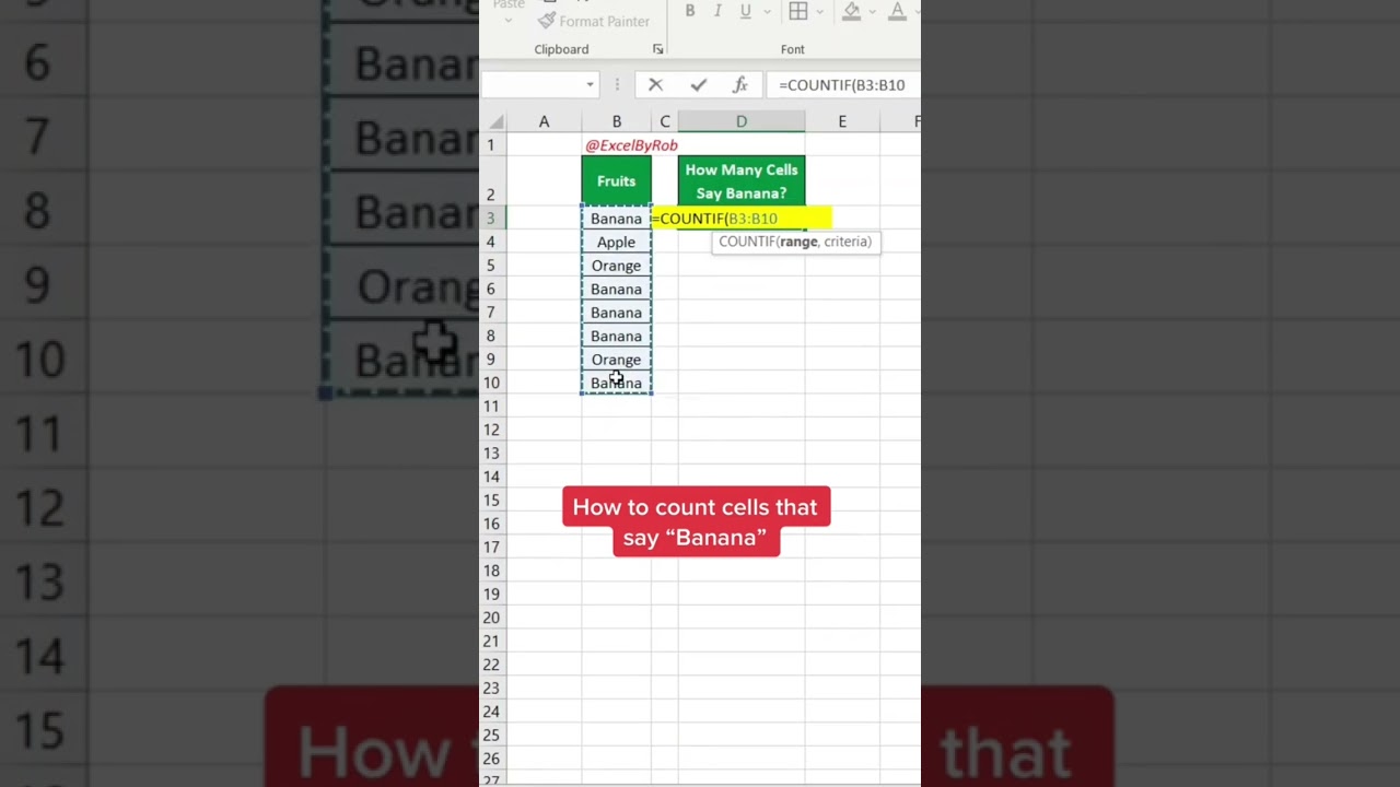 COUNTIF function in Excel! #excel