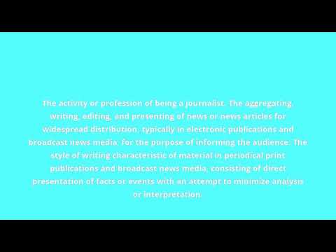 what is the meaning of journalism