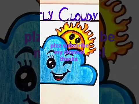 partly cloudy weather drawing. if u like plzz subscribe.