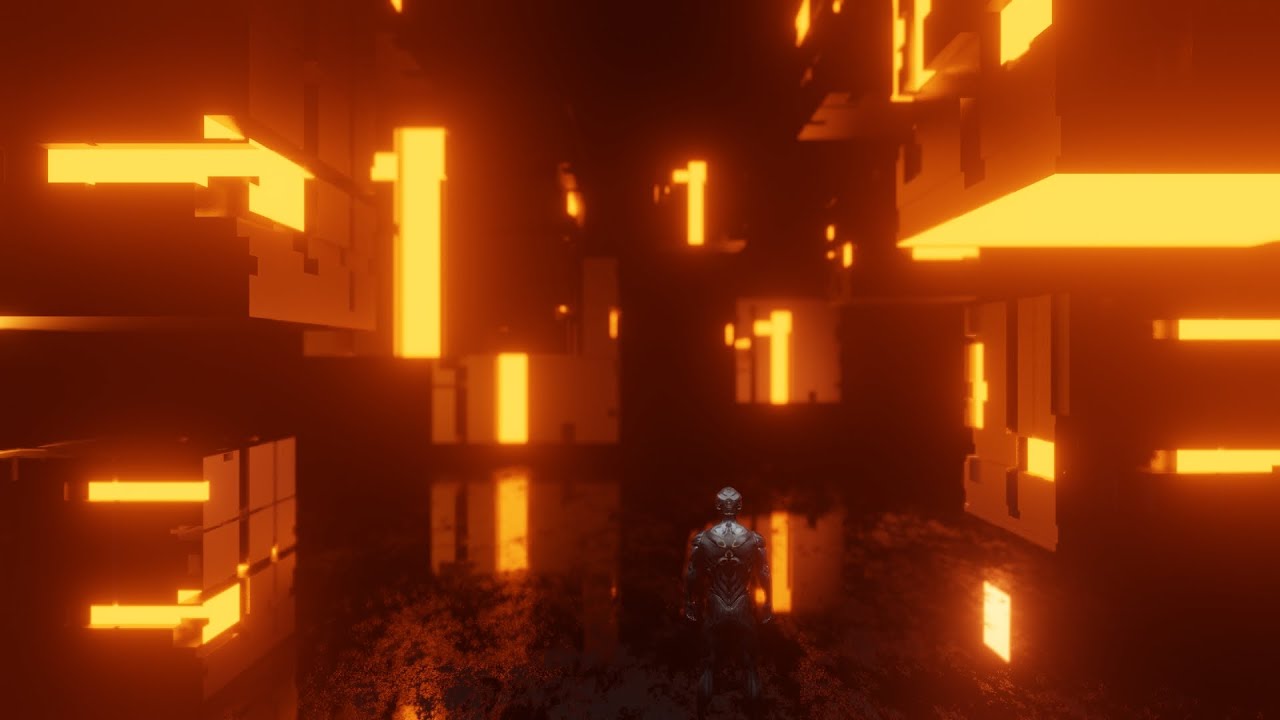 A Sci-Fi cube scene