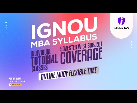 Ignou MBA Syllabus Semester Wise Subject Coverage