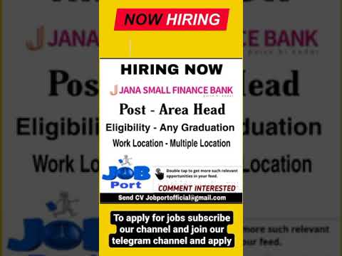 Jana Small Bank HIRING Now No Exam No Fees #Shorts