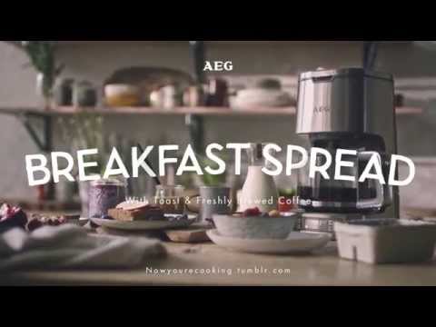 AEG Now You’re Cooking Breakfast Spread with Chia Pudding, Toast And Coffee