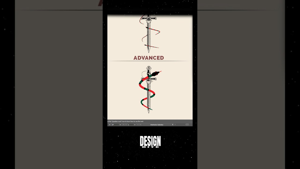 Beginner vs Advanced Snake & Sword illustrator Technique #designtips #graphicdesign #tutorial