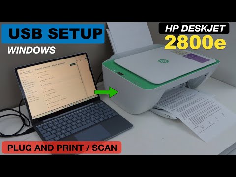 HP DeskJet 2800e USB Cable Setup With Windows Laptop - Direct Printing & Scanning !
