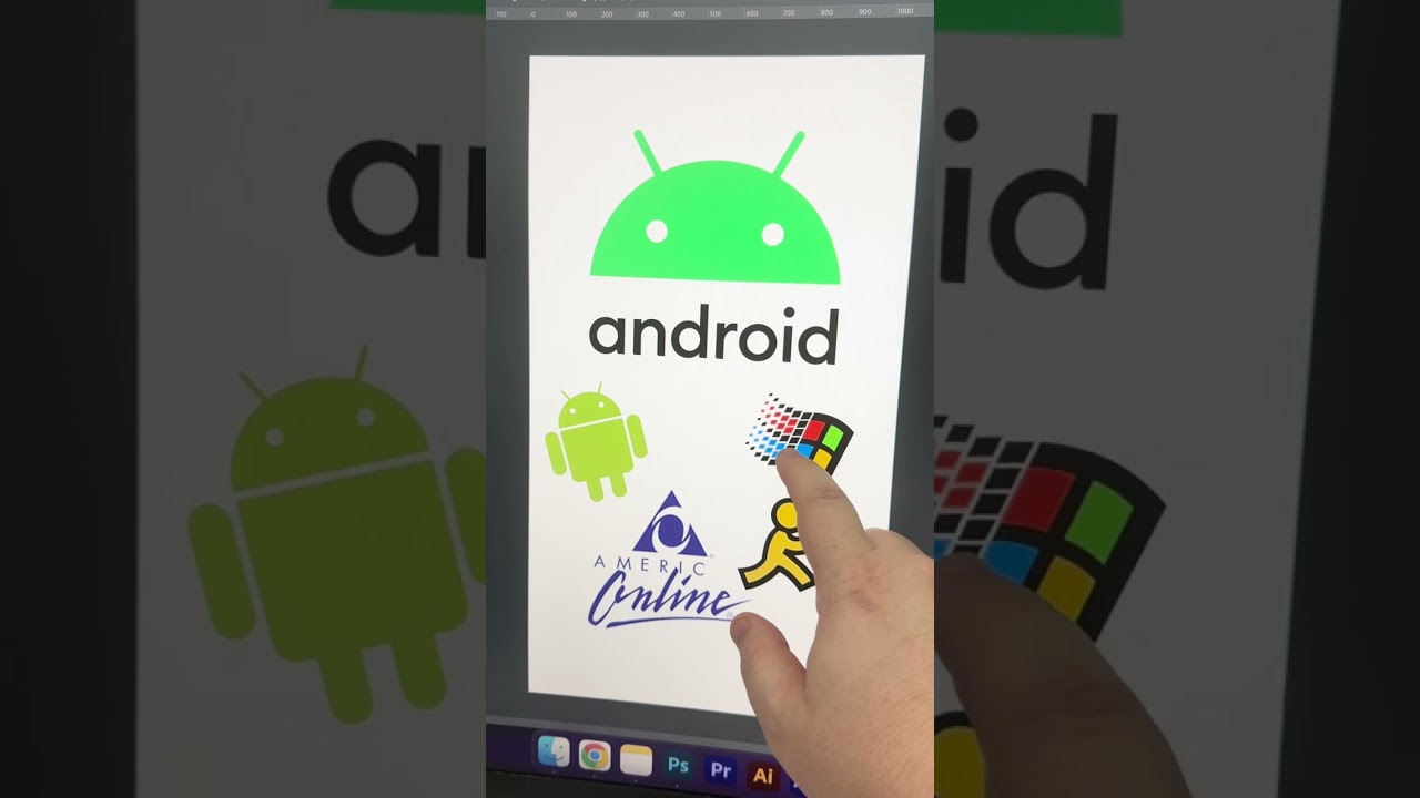 Giving the Android logo a retro redesign! #android #logos #logodesign #redesign #retro #shorts