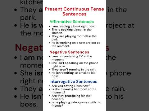 Present Continuous Tense, Useful Example Sentences to Master English Grammar