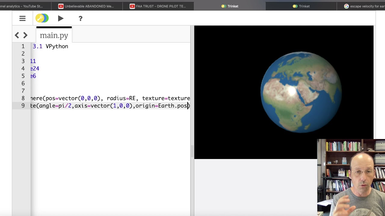 Modeling Geostationary Orbits in GlowScript Vpython