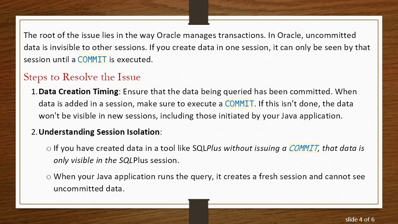Resolving SQL Query Issues in Java with Oracle Database