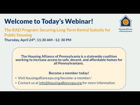 Webinar: Securing Long-Term Rental Subsidy for Public Housing Using RAD