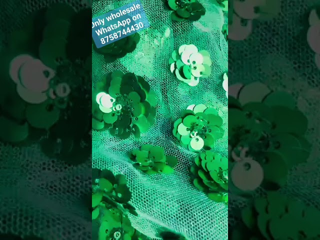 Sequin Fabric - Rose Flower Net Fabric Manufacturer from Surat