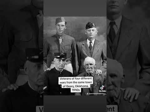 Veterans of four different wars from the same town of Geary, Oklahoma. 1940s #history