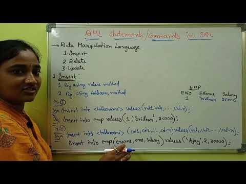 SQL||DML Commands or Statements used in SQL||SQL Both in Telugu And English||Telugu Scit Tutorial