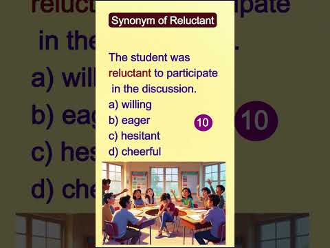 What’s the Synonym of Reluctant ? #shorts #synonymsquiz
