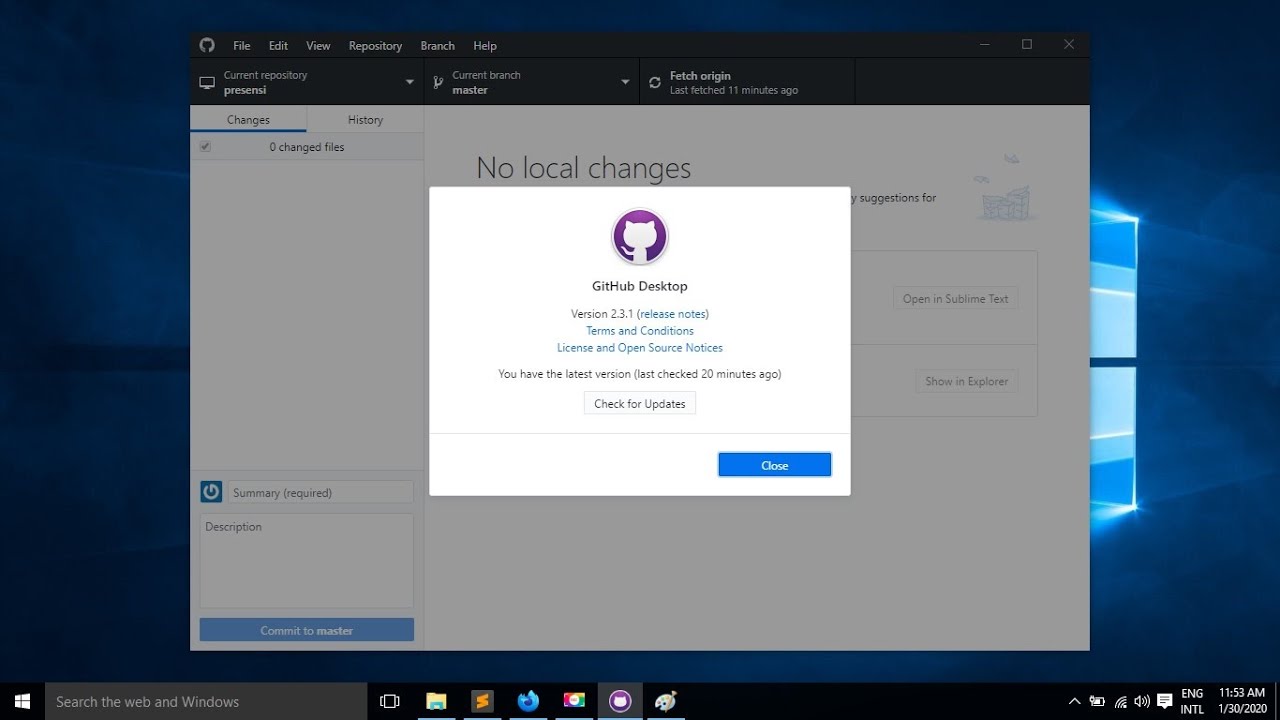 Remote dari Github Desktop
