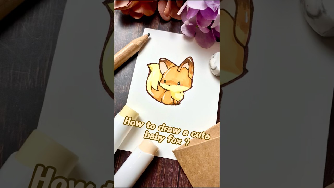 Can’t believe it’s that easy to draw a cute baby fox! Try it yourself! 😍 #animalart #cute #doodle