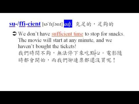 sufficient: sufficiently, 足夠的, enough | 英語文 | 均一教育平台