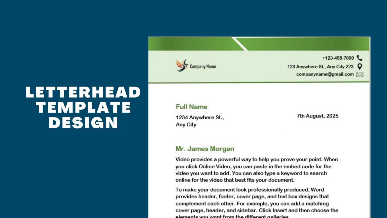 How to Design a Business Letterhead in MS Word 2025