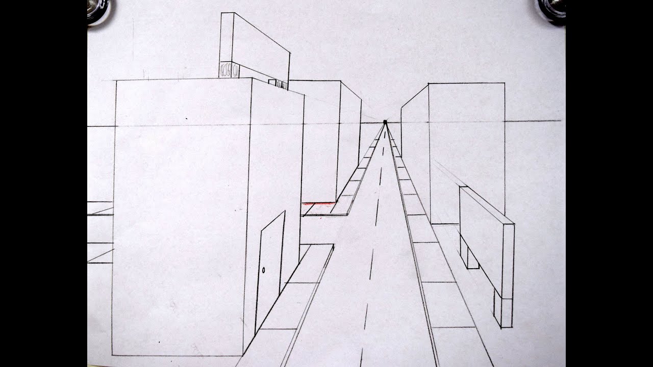One-Point Perspective Streetscape