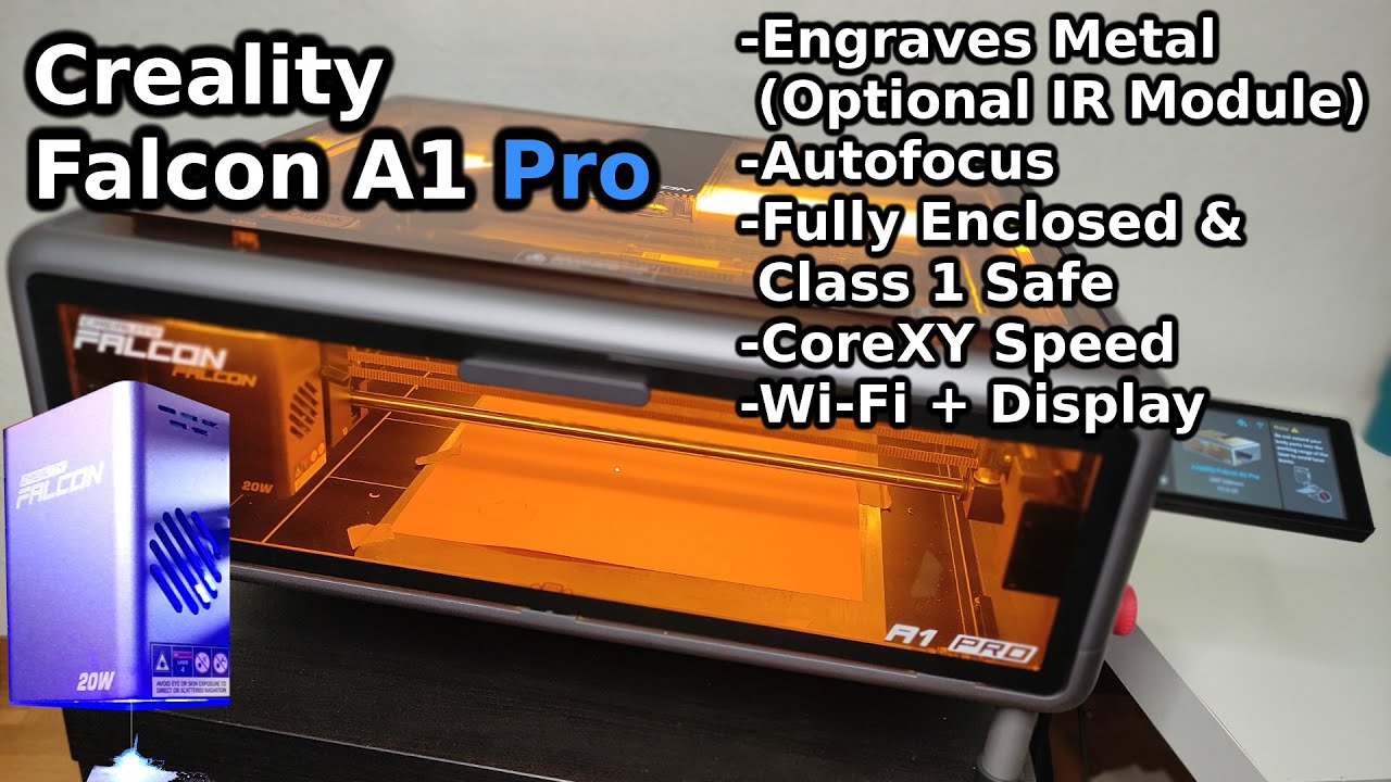 Creality Falcon A1 Pro Review 20W Laser + 2W IR Metal Engraving, Autofocus and other Features ...