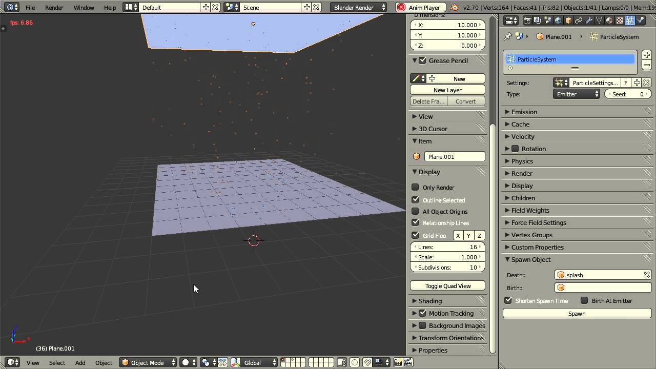 Particle spawner script for Blender
