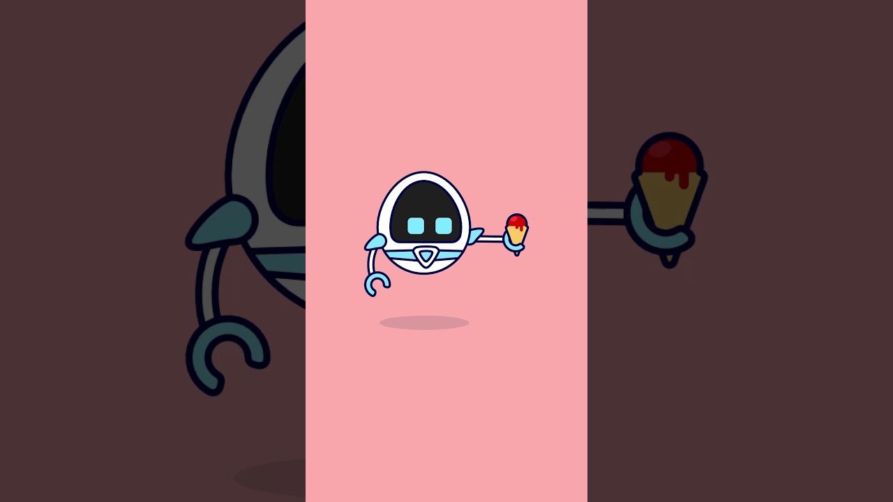 Robot holding ice cream vector illustration #vnwhy #flatdesign
