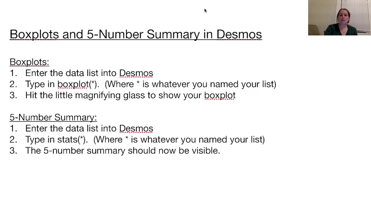 Module 6: 5-Number Summary and Boxplots in Desmos