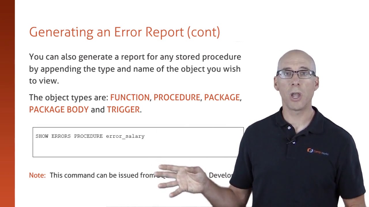 Oracle 11g PL/SQL Fundamentals II : Handling Compilation Errors