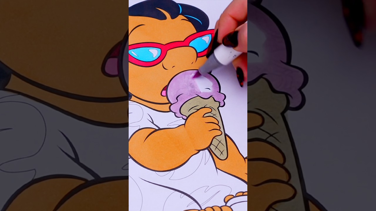 Lilo 🌿 #liloandstitch #disney #coloringpages #ohuhumarkers #drawing #art #satisfying #coloring