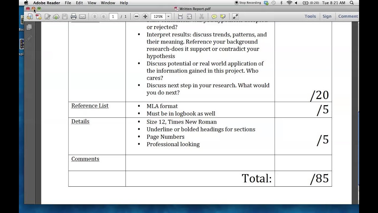 Explaining Science Project Written Report