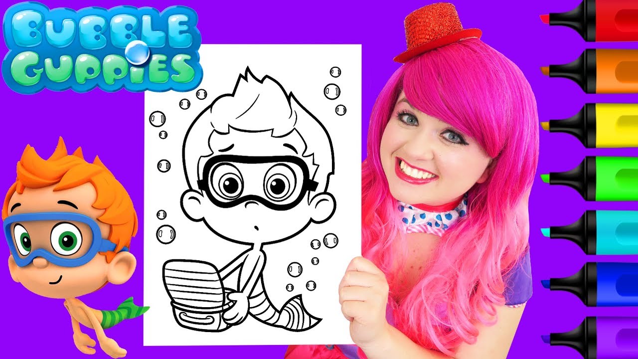 Coloring Nonny Bubble Guppies Coloring Book Page Prismacolor Colored Paint Markers | KiMMi THE CLOWN