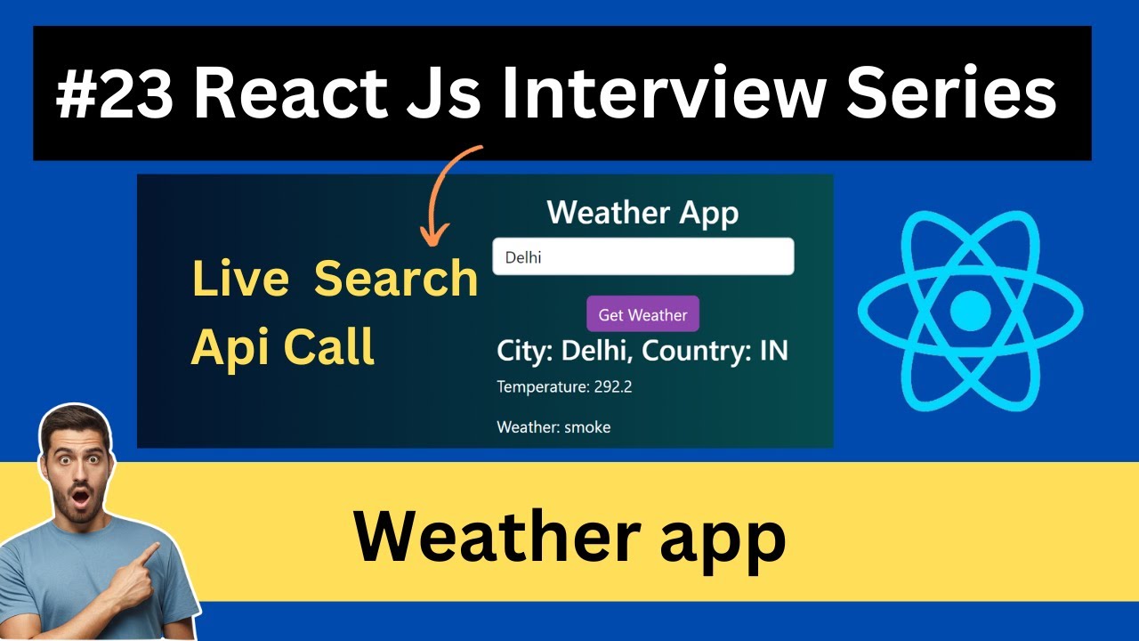 #23 React Js Challenge Day 23 | Weather app using react js (openweathermap api tutorial)