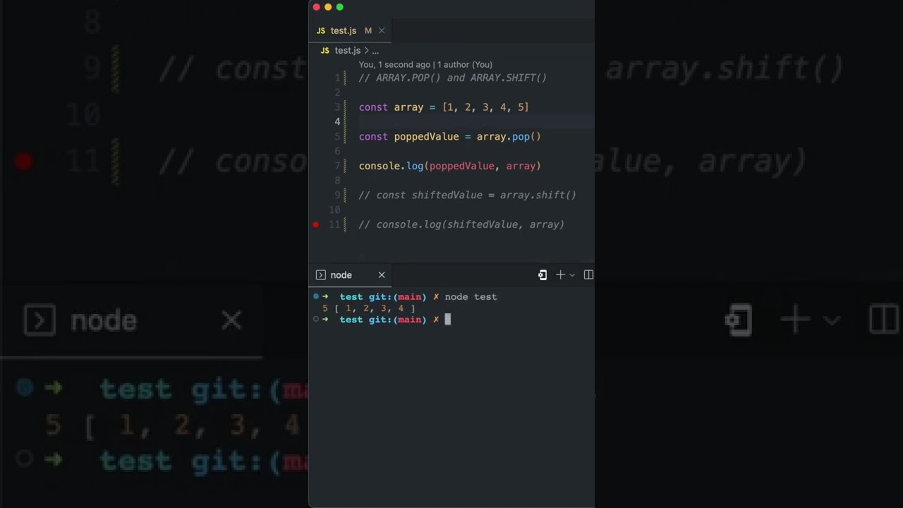 Array.pop() and Array.shift() in JavaScript