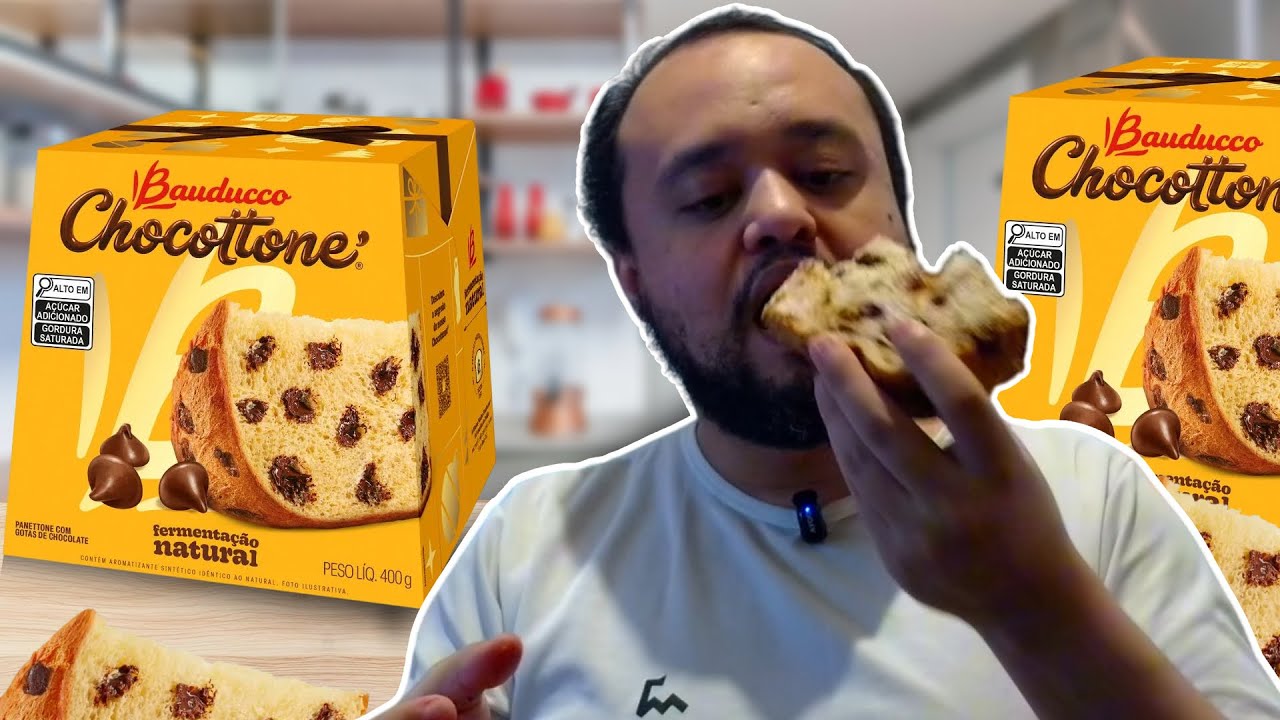 Experimentei o Chocottone Bauducco com gotas de Chocolate