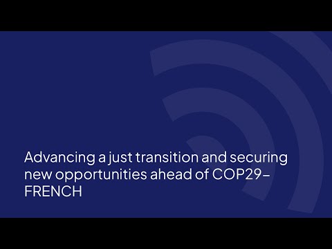 Advancing a just transition and securing new opportunities ahead of COP29 FRENCH