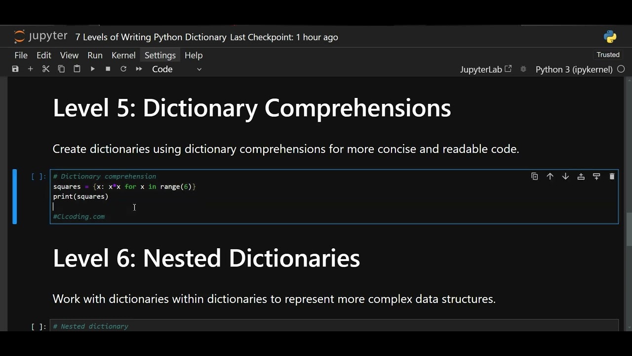 7 levels of writing Python Dictionary