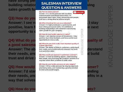 Salesman Interview Questions and Answers | Salesperson Interview Questions and Answers
