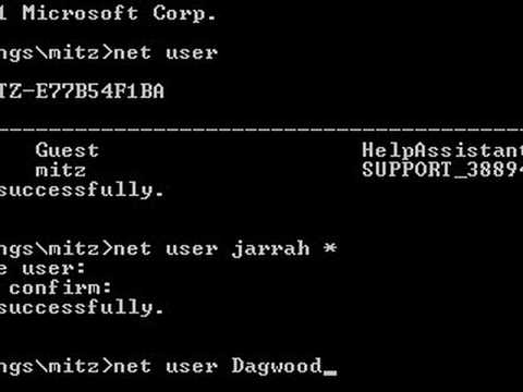 Change User Passwords Using The Net User Command