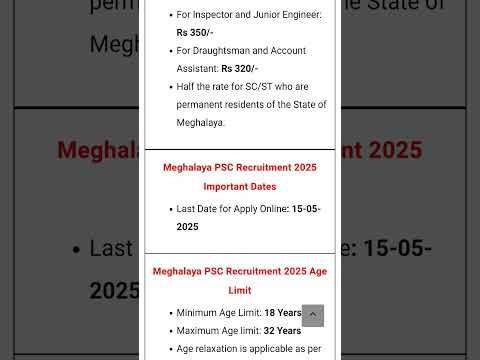 Meghalaya PSC Recruitment 2025 #119 #mpsc #jobalert #jobvacancies #jobseekers #govtjobs #shortvideo