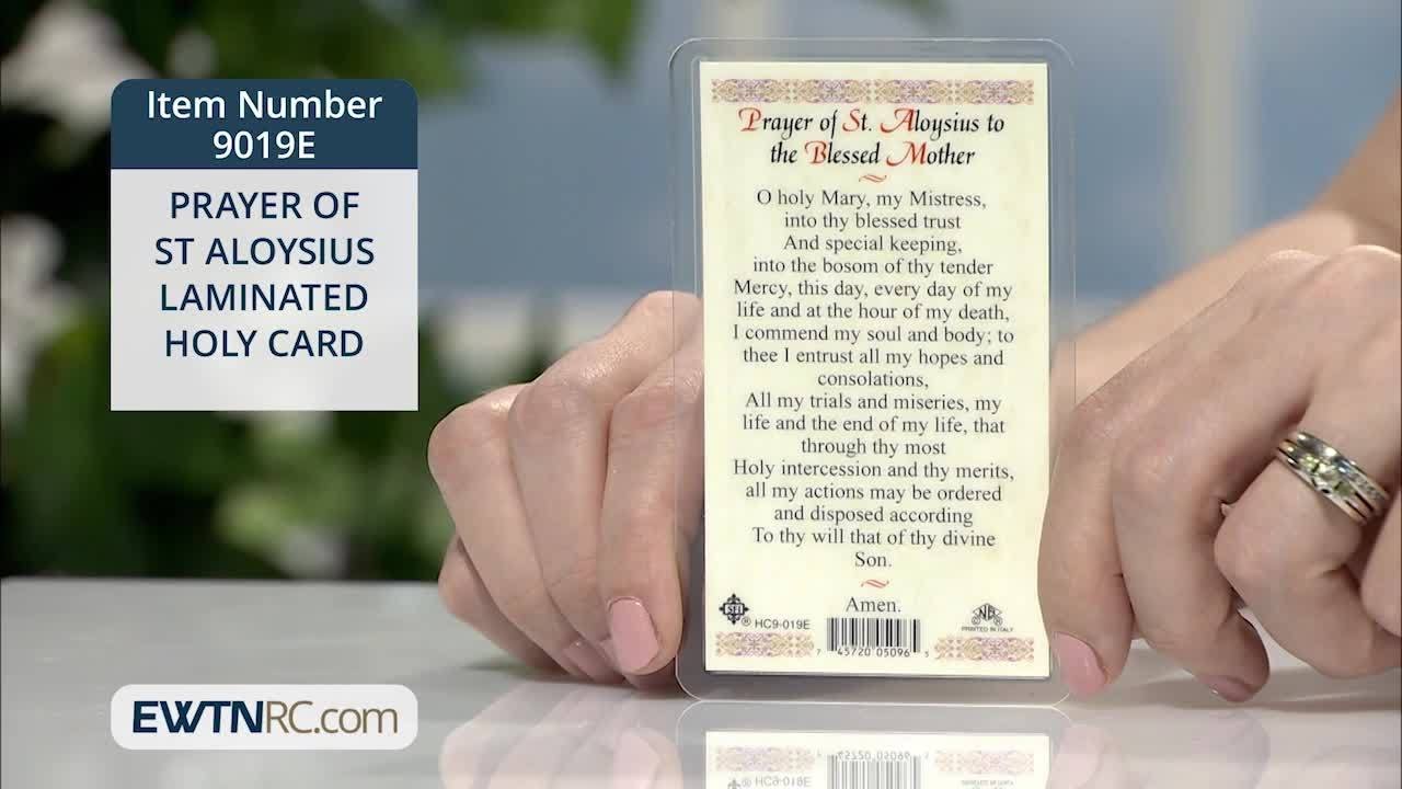 9019E_PRAYER OF ST ALOYSIUS LAMINATED HOLY CARD
