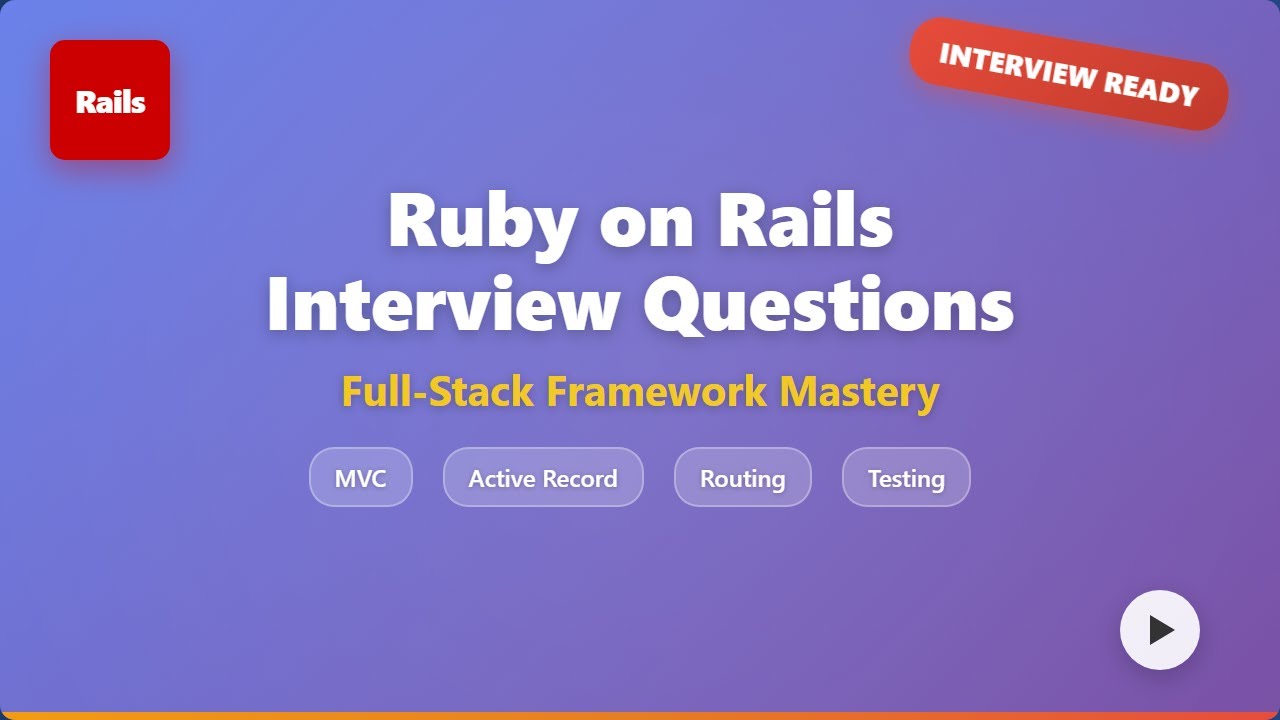 Ruby on Rails Interview Questions 2025 - Complete Guide for Full Stack Developers