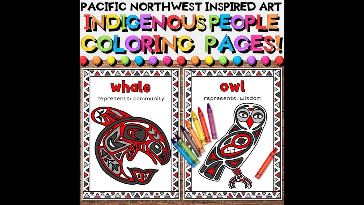 Pacific Northwest Indigenous People Animal Coloring Pages or Posters - Haida Inspired Art
